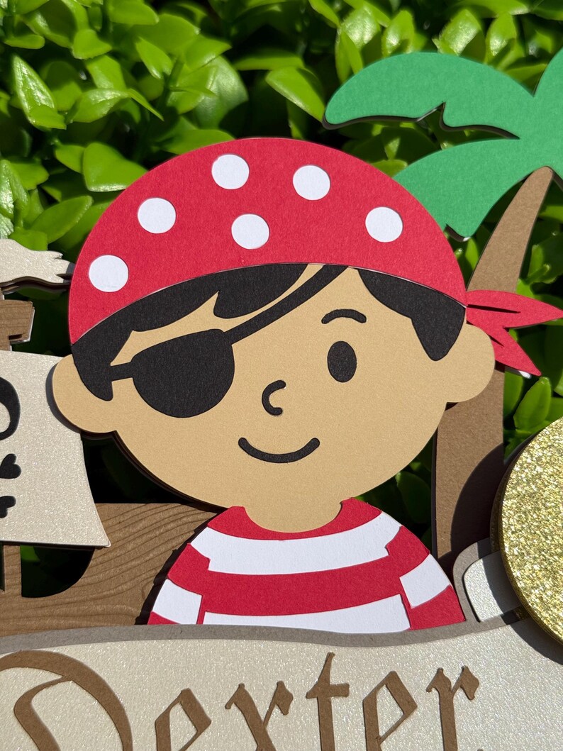 Personalized Pirate Birthday Cake Topper: 3D Layered Party Decoration ...