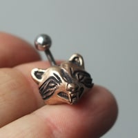 Body Jewelry Wolf Belly Button Ring With Black Gem - Etsy