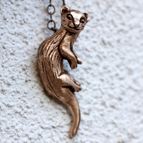 Wizard Weasel Necklace Adopt a Ferret Pendant in Sterling - Etsy