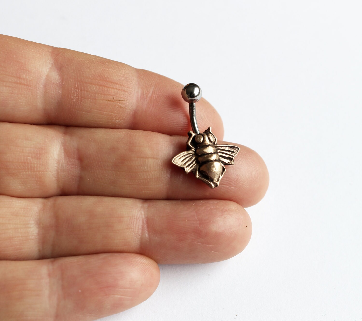Insect Bee Belly Button Ring Titanium or Surgical Steel Bar | Etsy