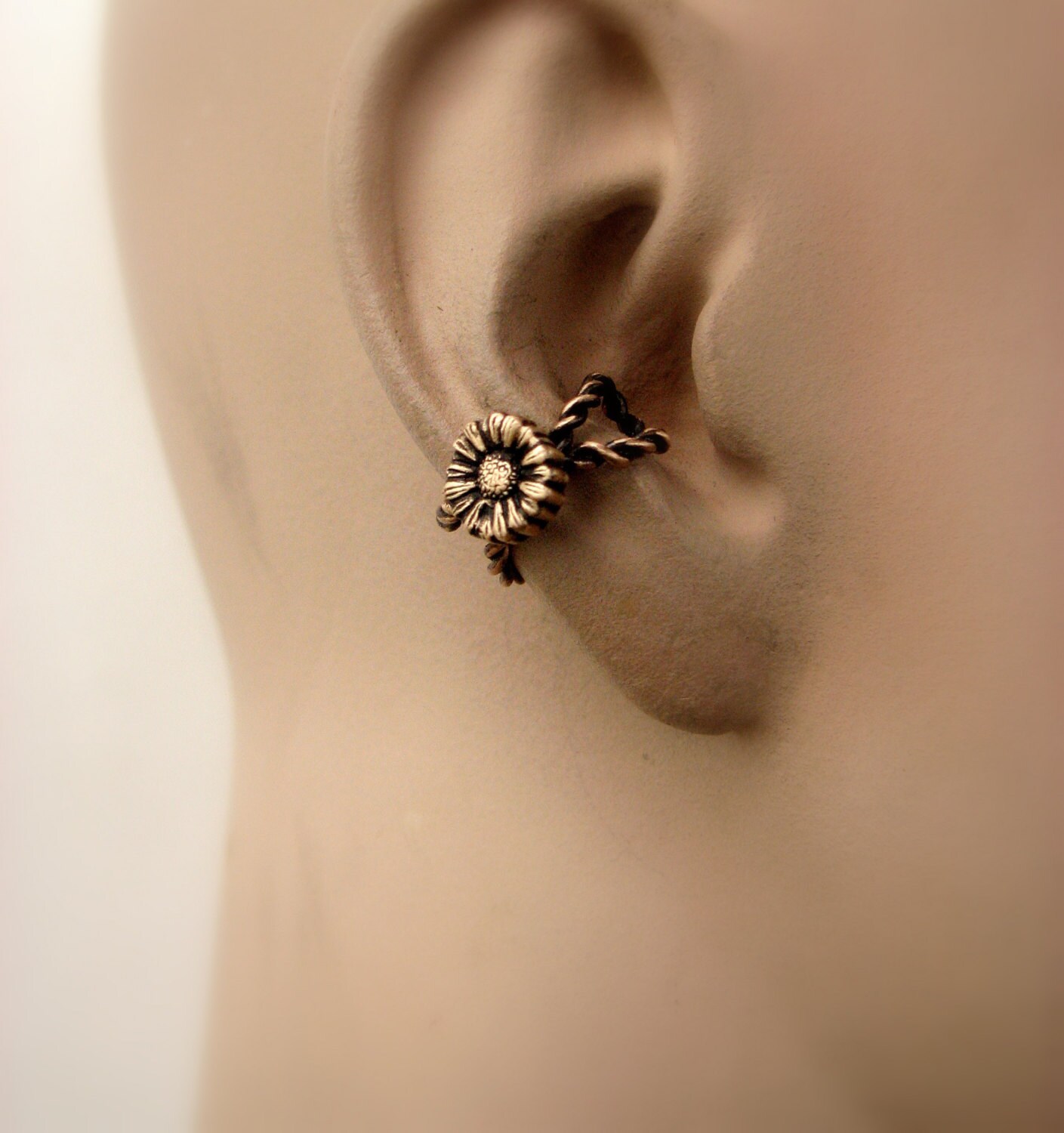 Sunflower ear cuff | Etsy