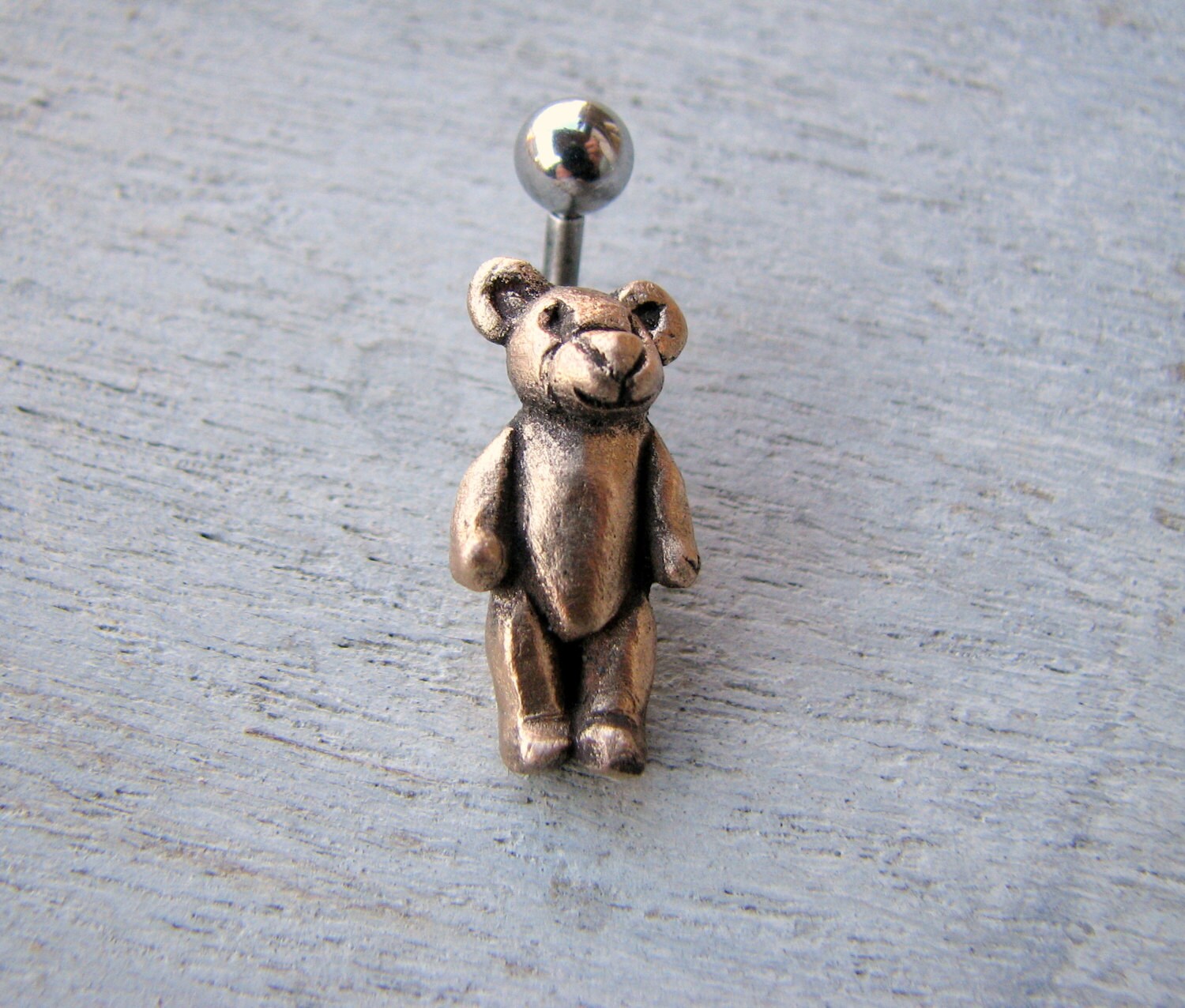 Teddy Bear Belly Button Ring Titanium or Surgical Steel Bar - Etsy