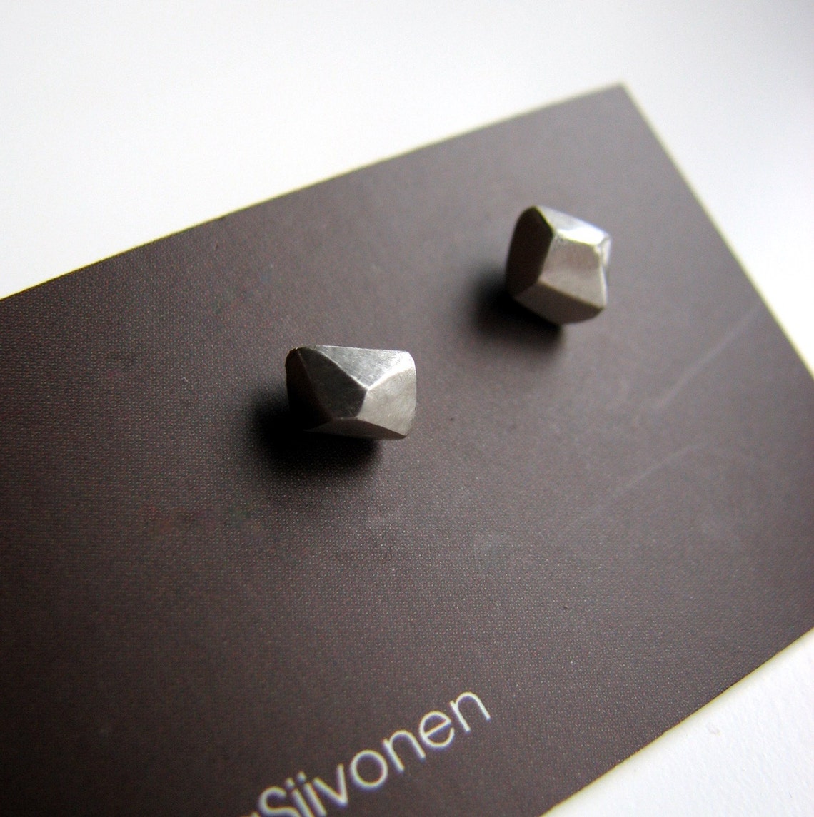 Facets Small Titanium Post Earrings | Etsy