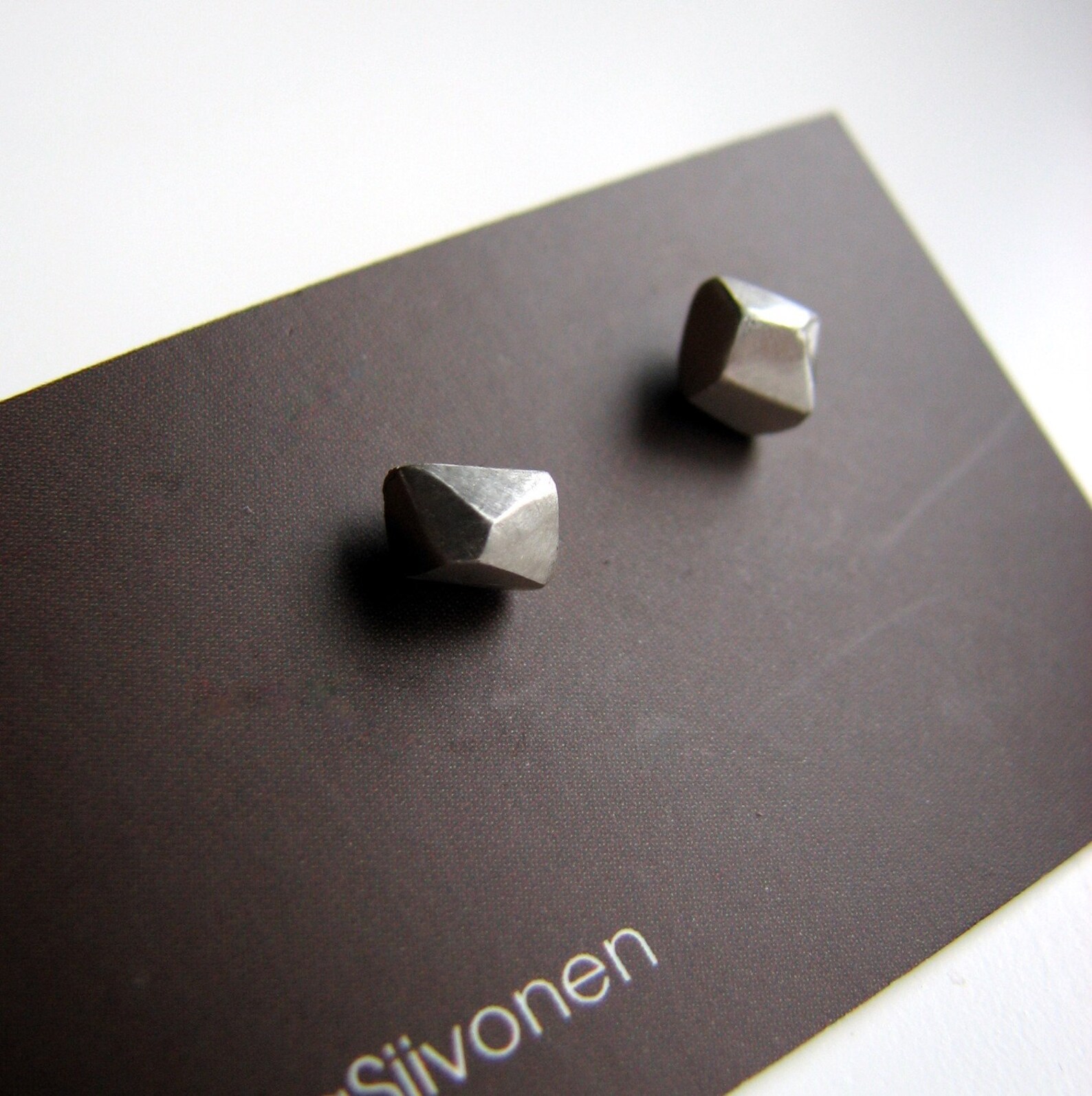 Facets Small Titanium Post Earrings - Etsy