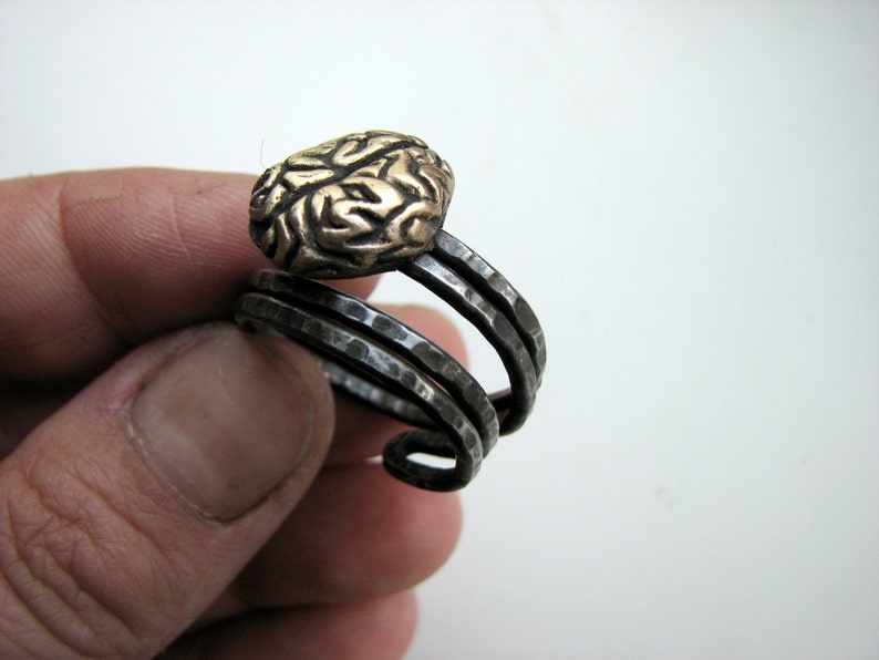 Unique Mens Brain Ring Adjustable Stainless Steel - Etsy