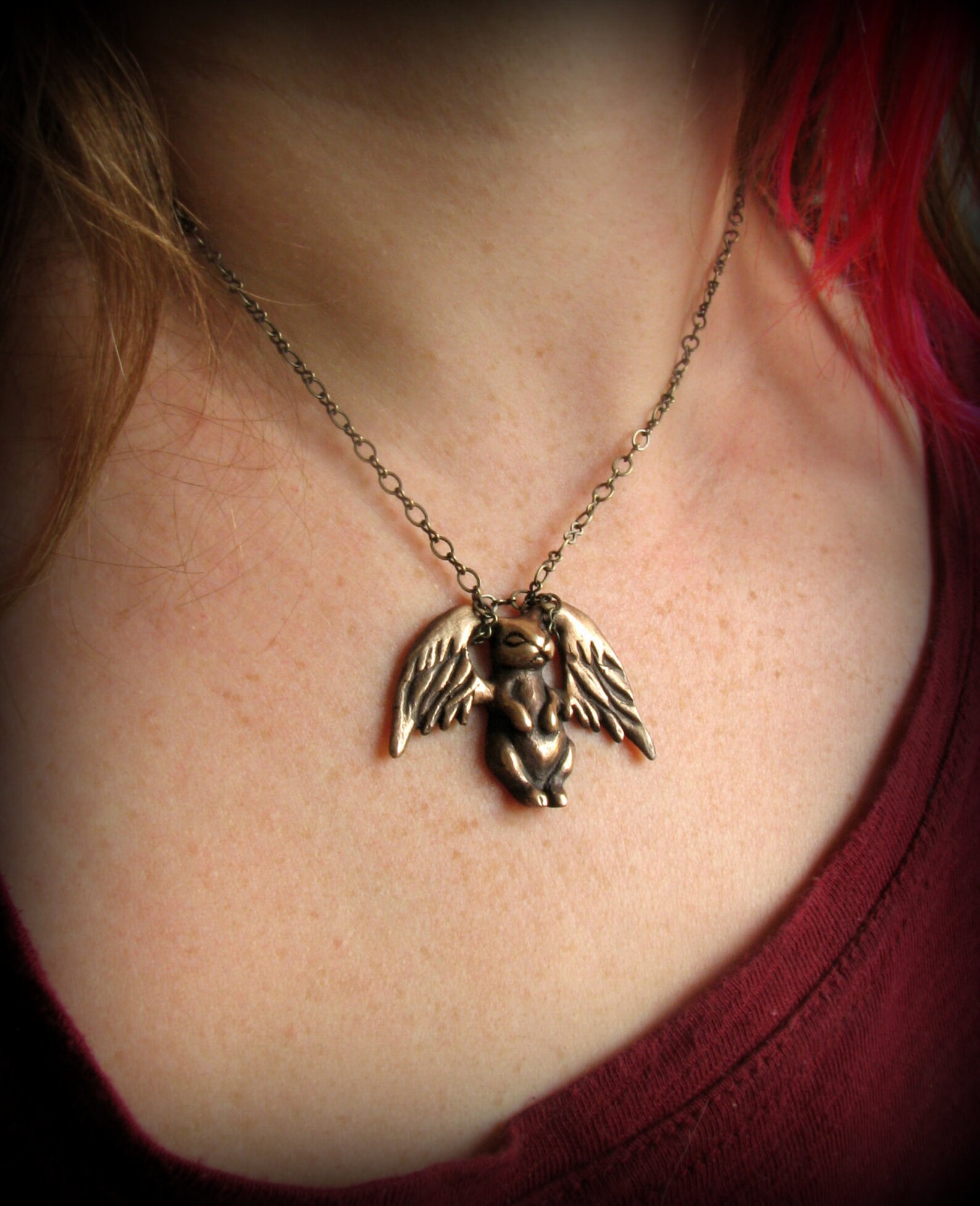 Winged Brooch Bunny Rabbit Bronze Sculpture - Etsy