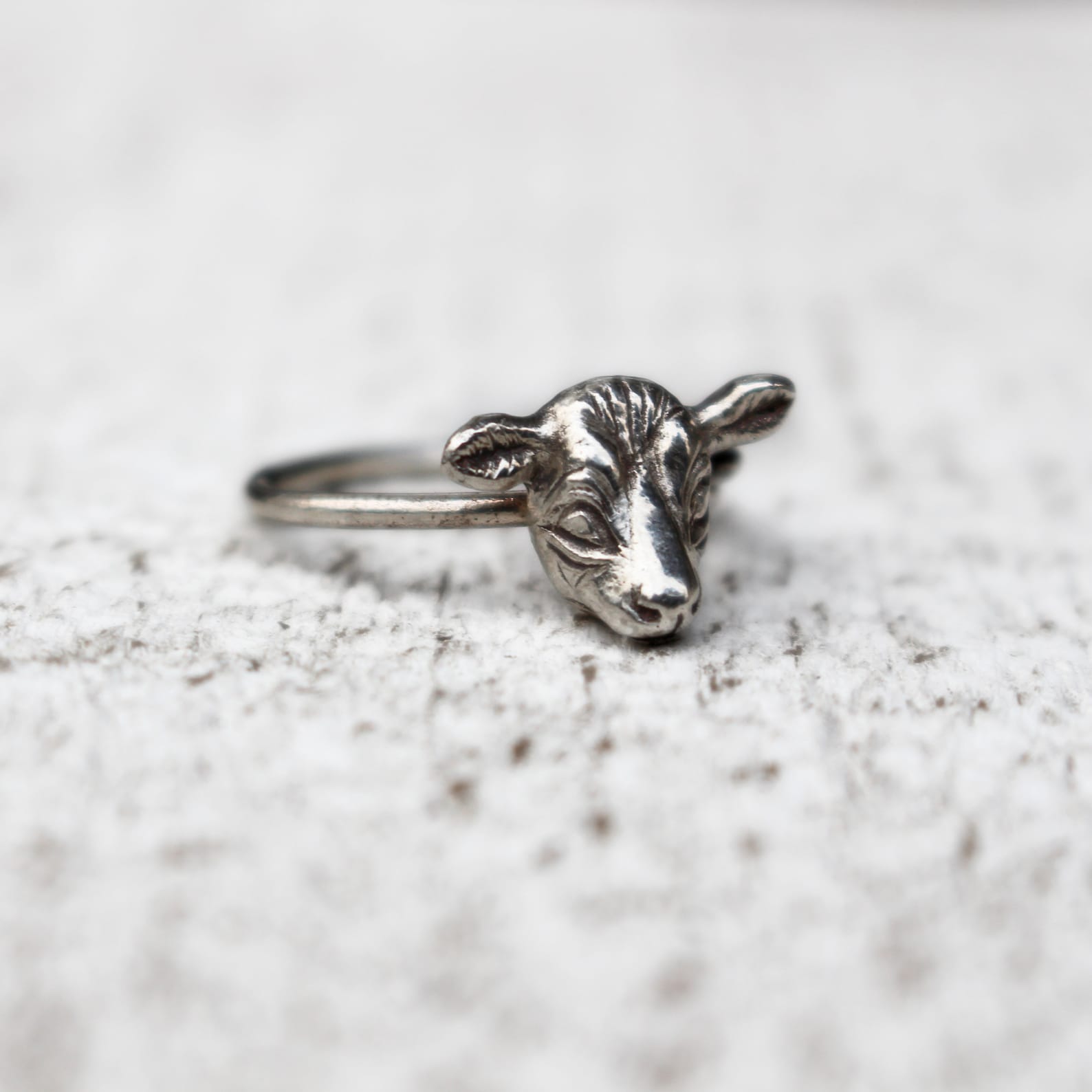Sterling Silver Cow Ring - Etsy