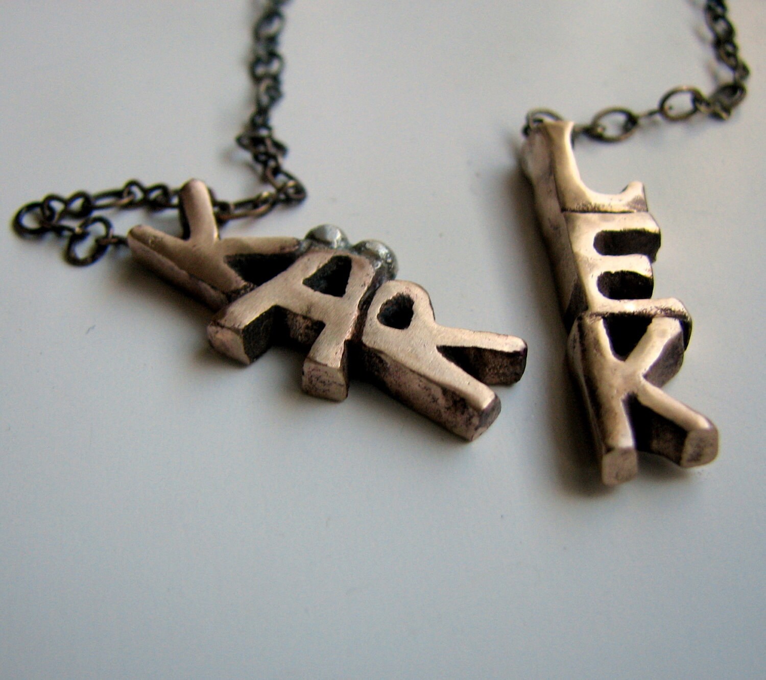 French text necklace Salut typography | Etsy