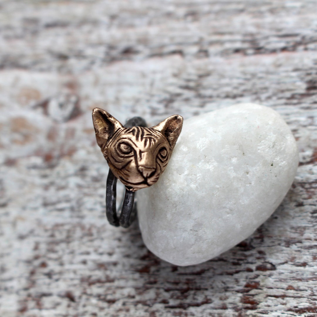 Mens Ring Sphynx Cat - Etsy