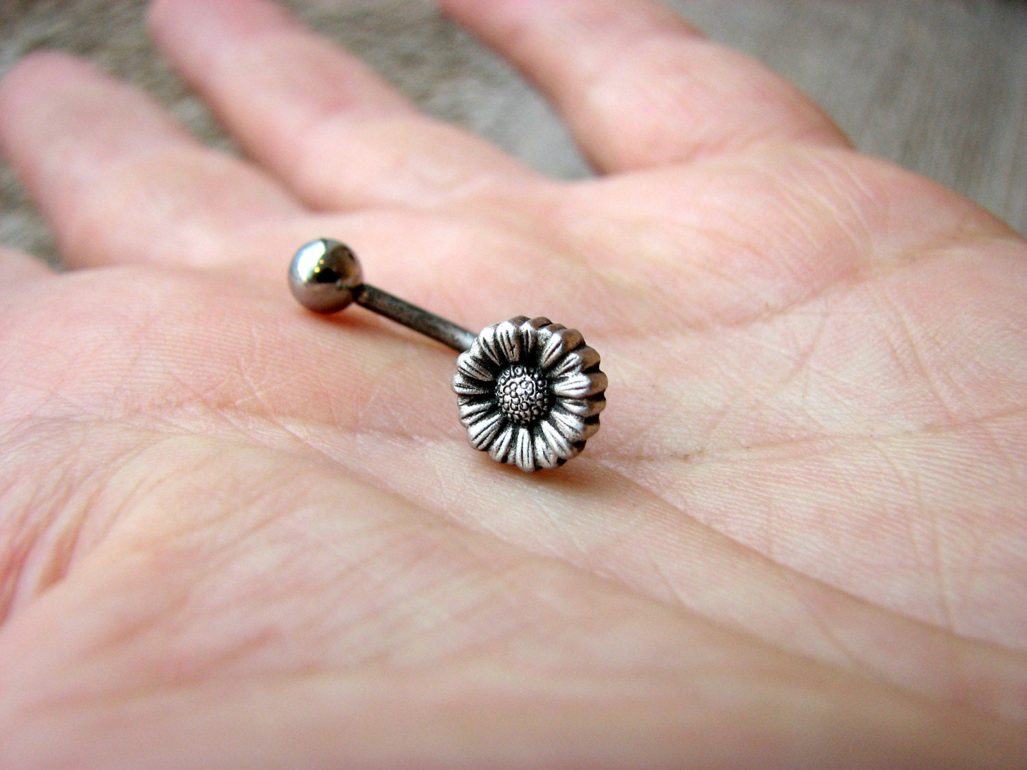 Daisy Flower Jewelry Belly Button Ring - Etsy