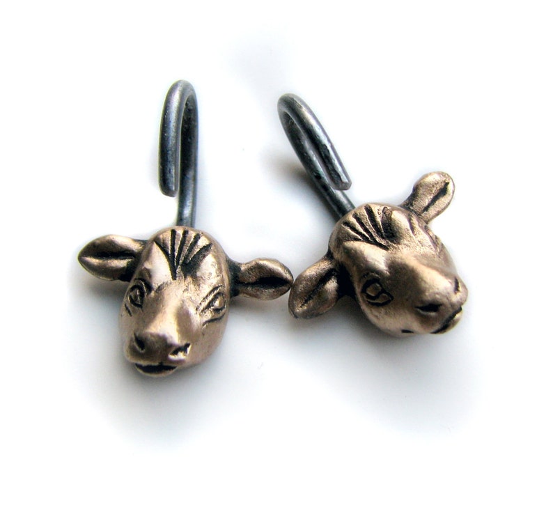 Cow Earrings for Stretched Piercings 14 Gauge 12 Gauge | Etsy