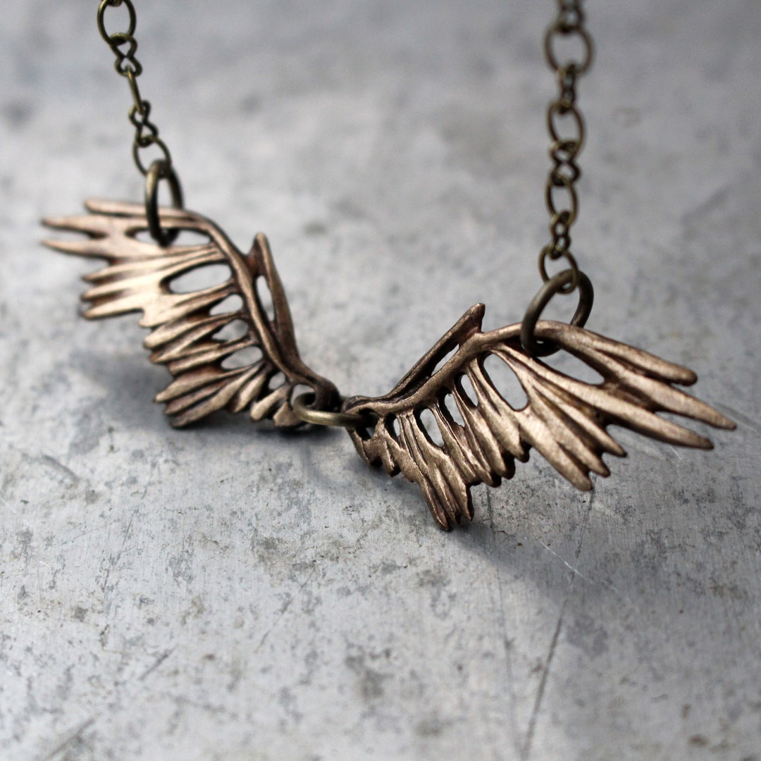 Skeleton Bird Wing Necklace - Etsy