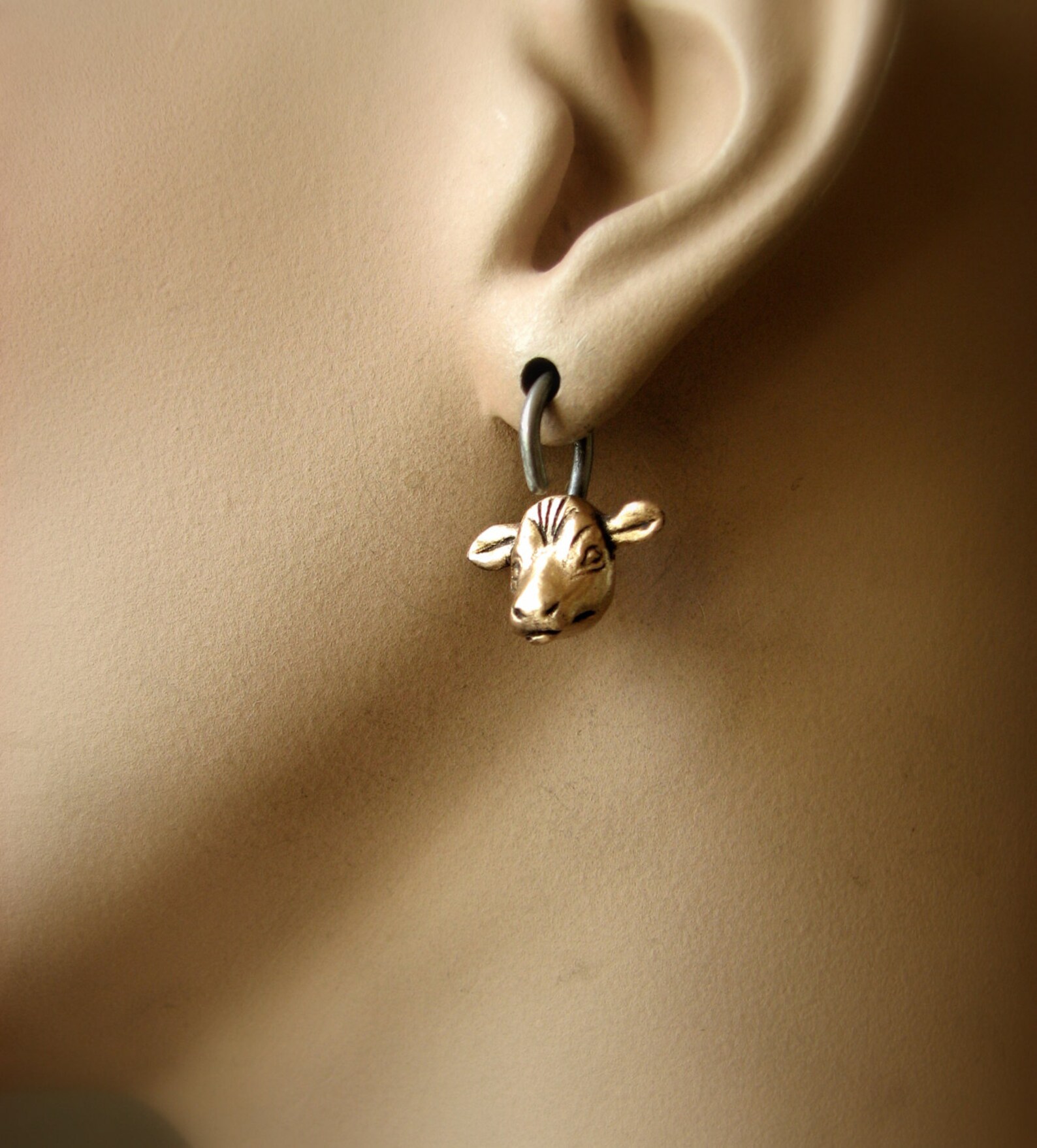 Cow Earrings for Stretched Piercings 14 Gauge 12 Gauge - Etsy