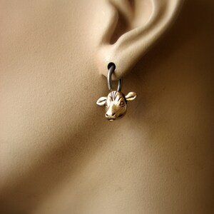 Cow Earrings for Stretched Piercings 14 Gauge 12 Gauge - Etsy