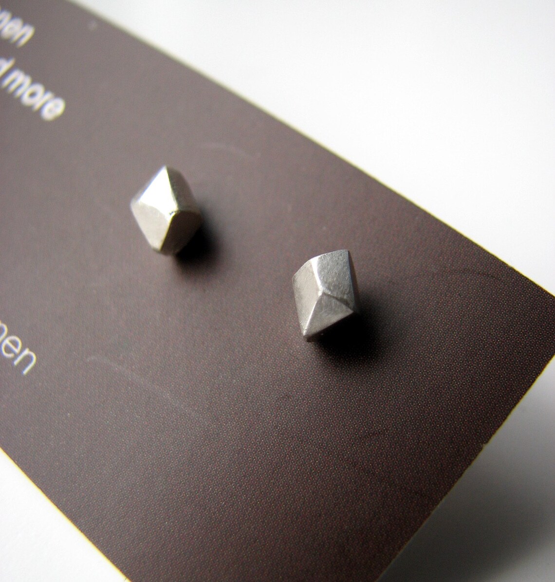 Facets Small Titanium Post Earrings | Etsy