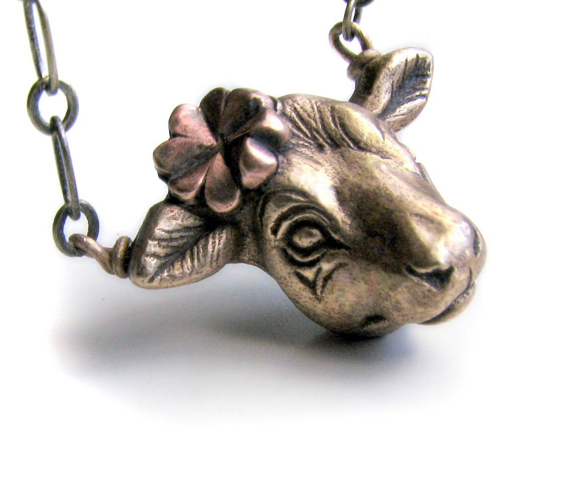 Cow Head Pendant Necklace - Etsy