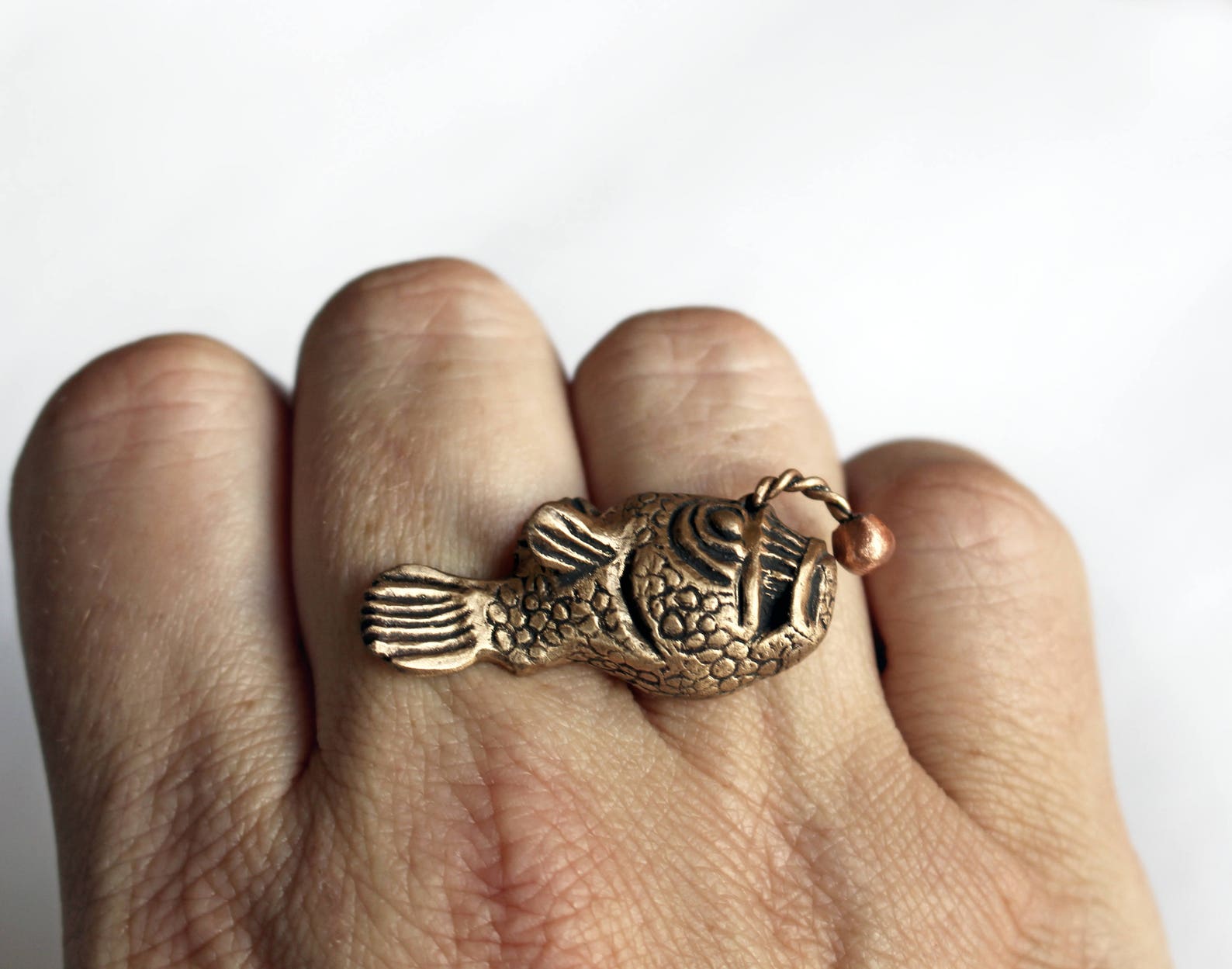 Angler Fish Knuckle Duster Ring - Etsy