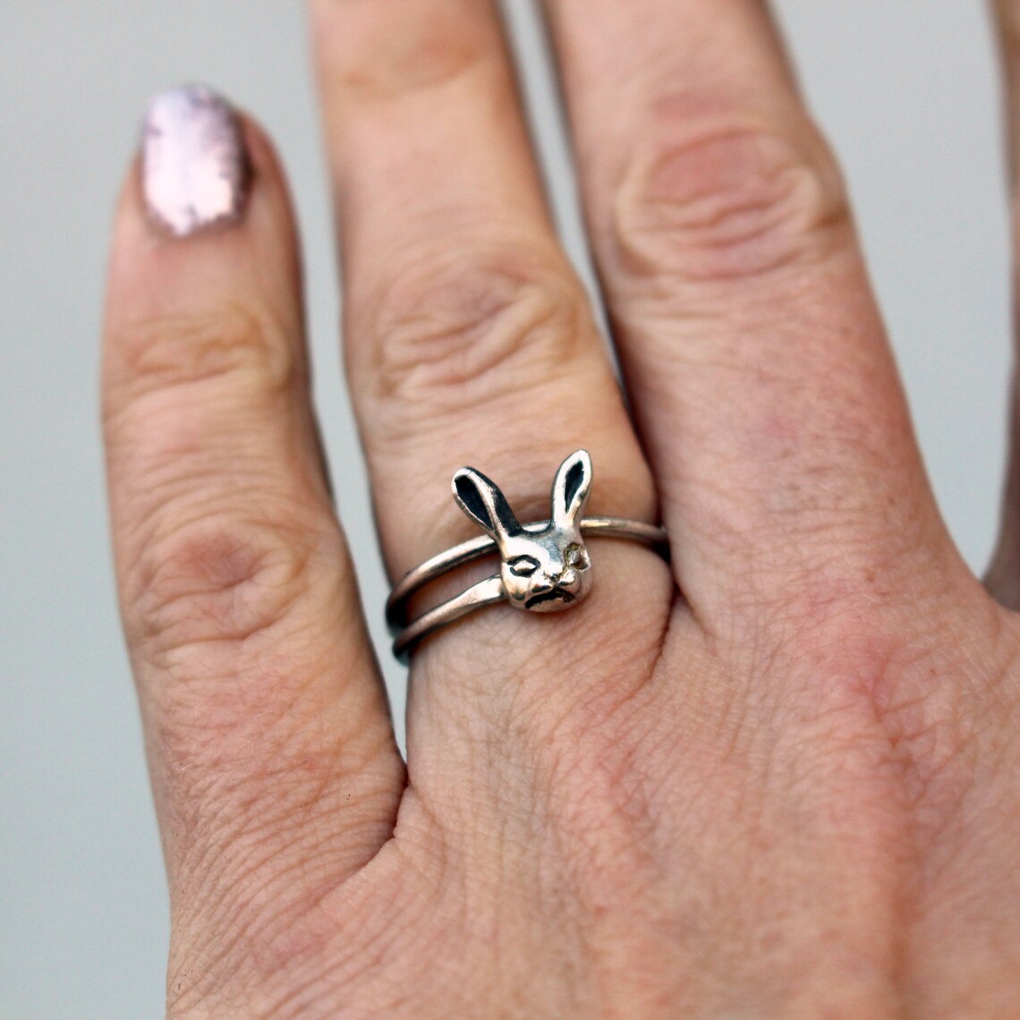 Sterling Silver Bunny Rabbit Ring - Etsy