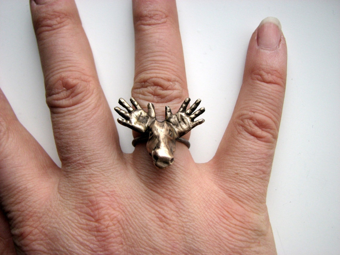 Moose Head Ring Surreal - Etsy