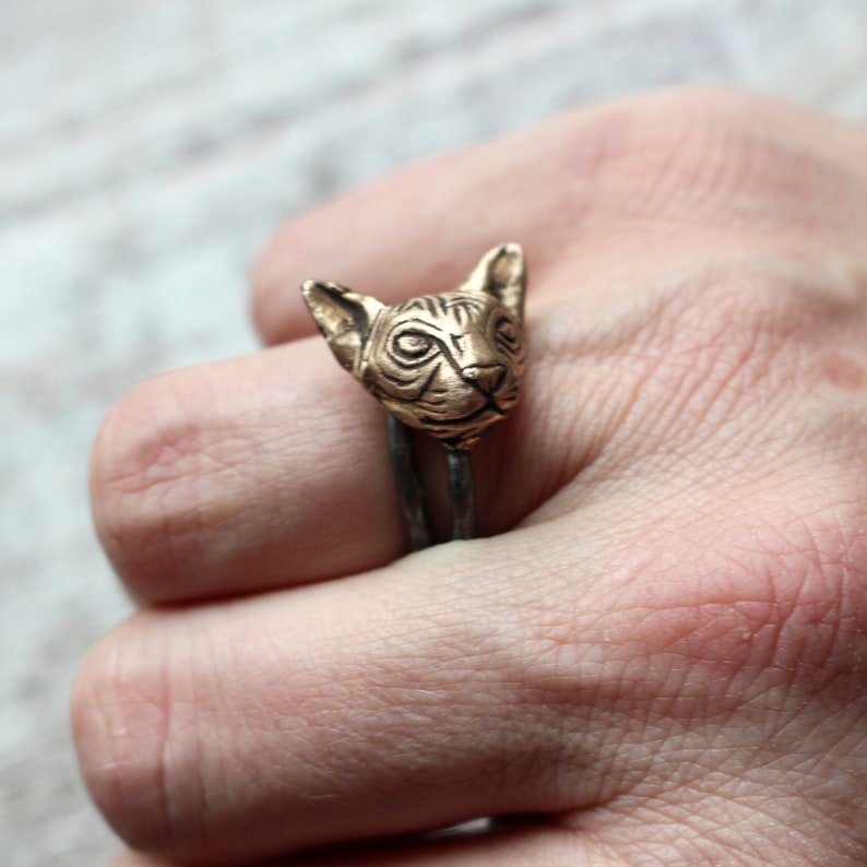 Mens Ring Sphynx Cat | Etsy