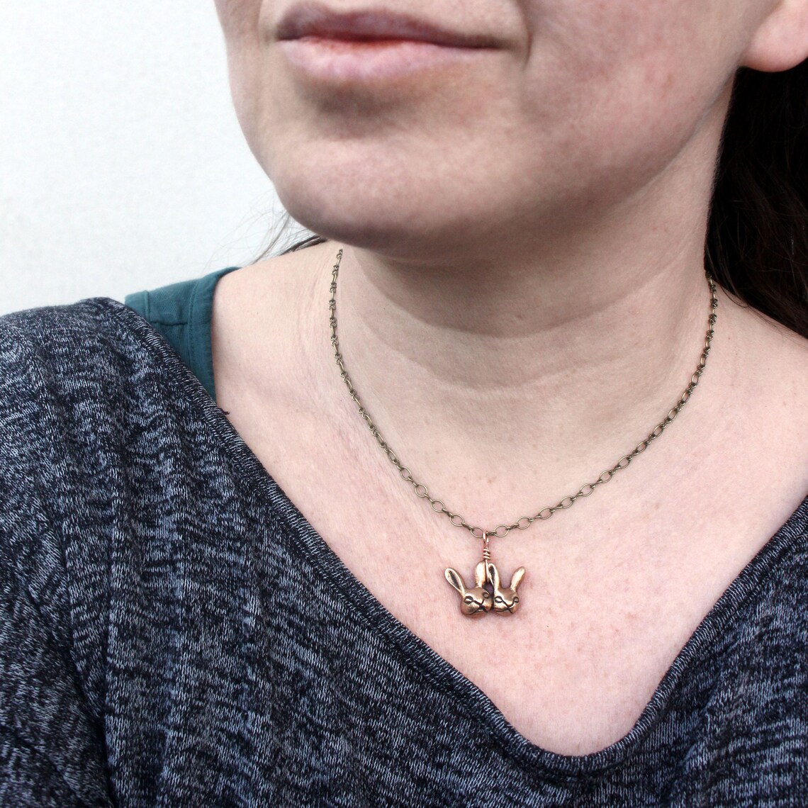 Bunny Rabbit Bronze Sculpture Pendant | Etsy