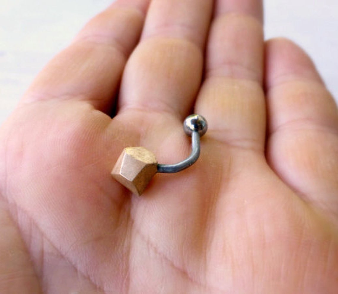 Minimal Facet Titanium Belly Button Jewelry | Etsy