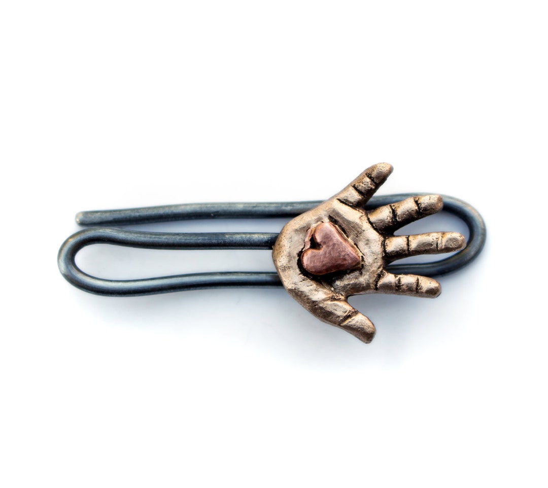 Heart in Hand Tie Clip - Etsy