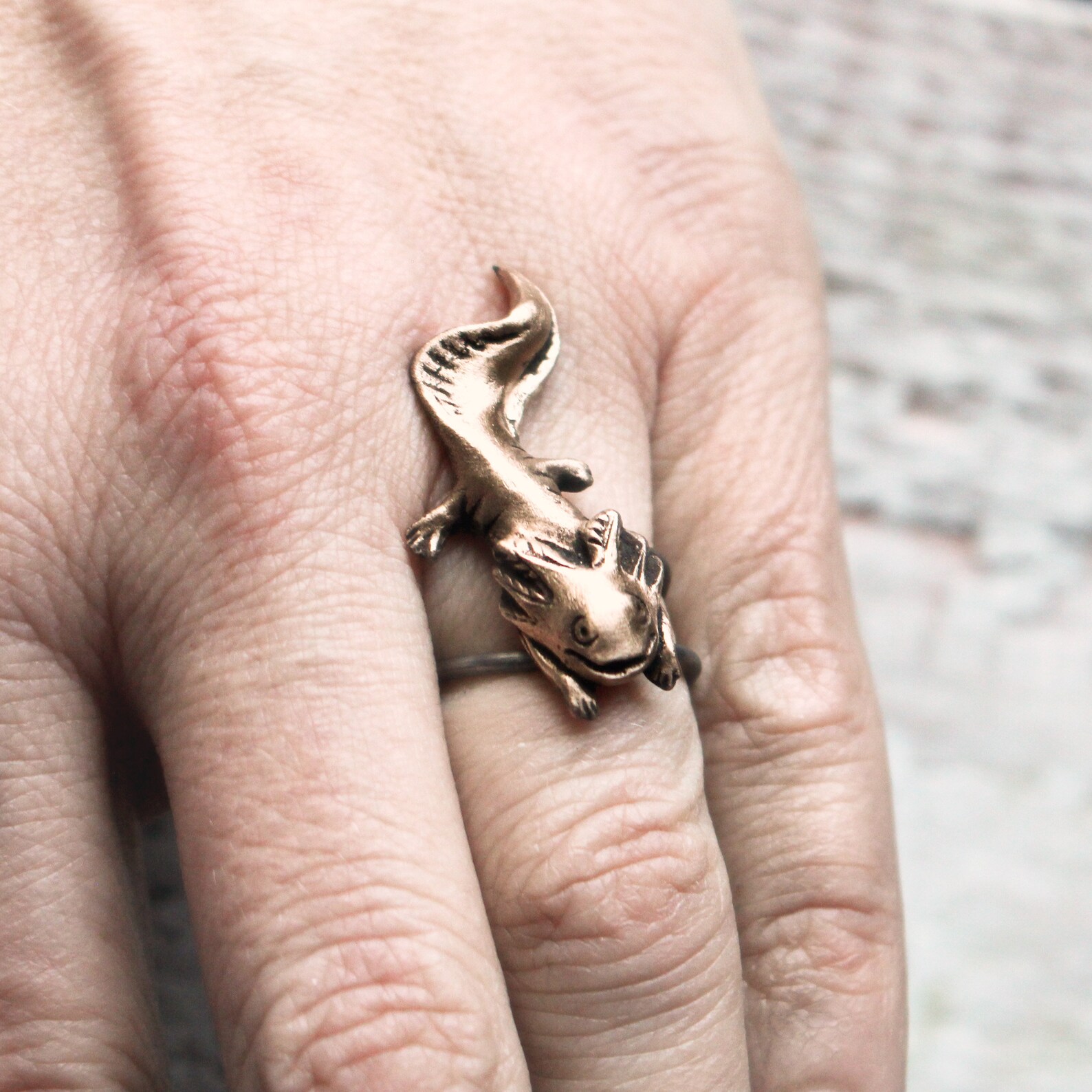Axolotl Ring, Mud Puppy, Ajolote - Etsy