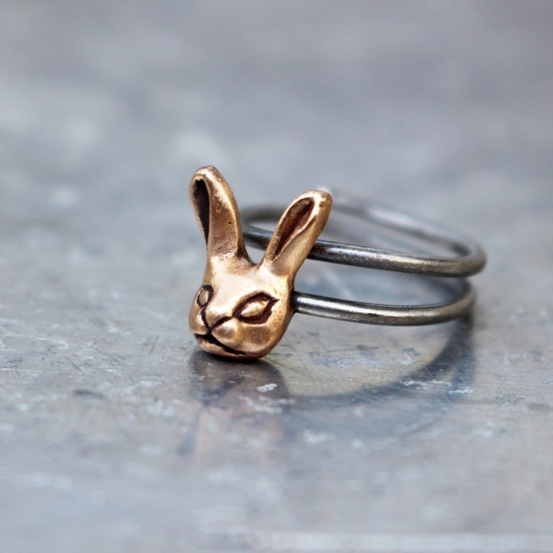 Bunny Rabbit Pinky Ring | Etsy