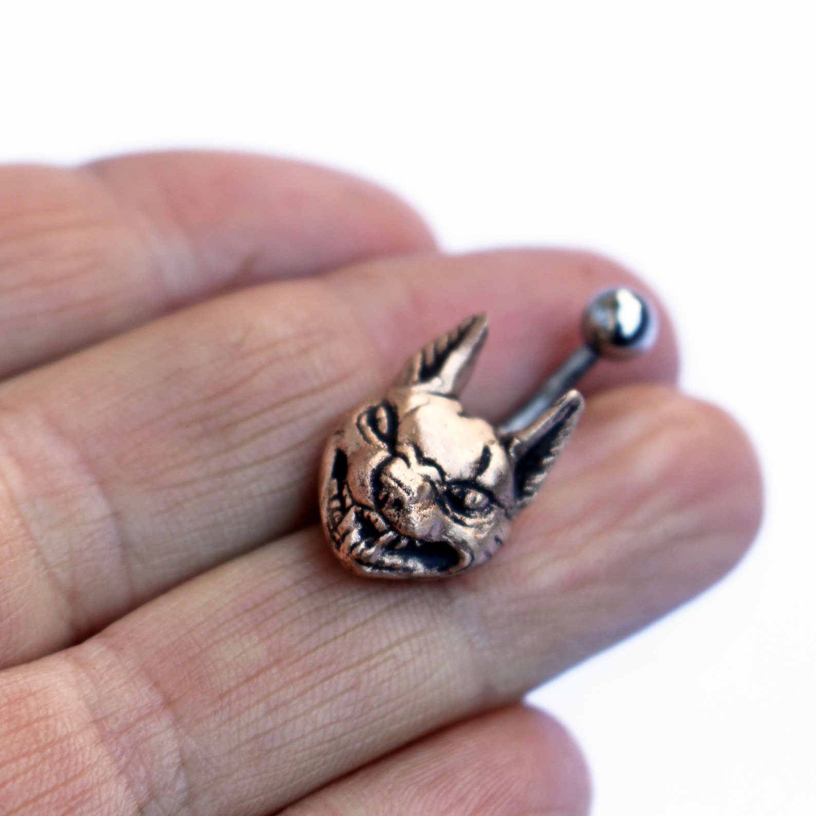 Wild Cat Belly Ring Piercing Lynx Caracal, Titanium or Surgical Steel ...