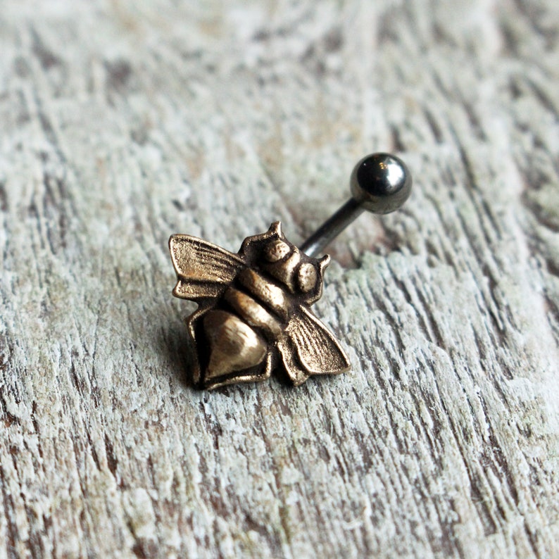 Insect Bee Belly Button Ring Titanium or Surgical Steel Bar - Etsy