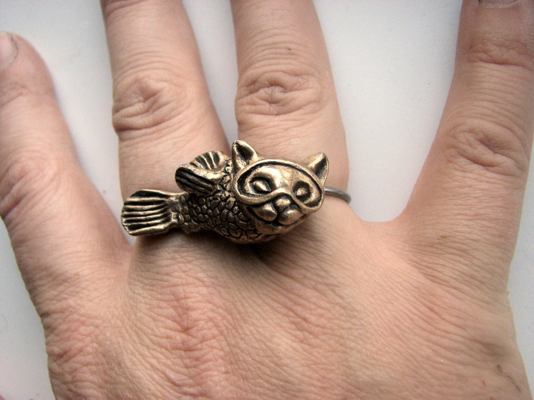 Catfish Ring Bronze and Stainless Steel - Etsy
