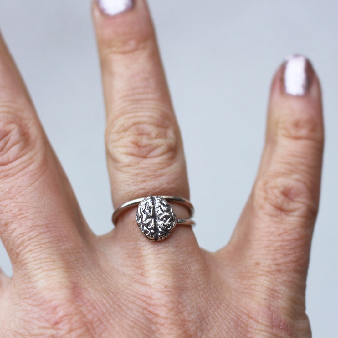 Sterling Silver Brain Ring - Etsy