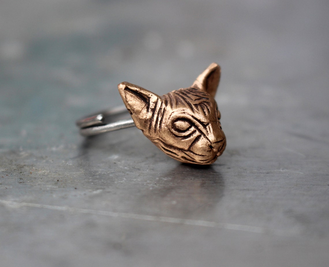 Sphynx Cat Ring - Etsy