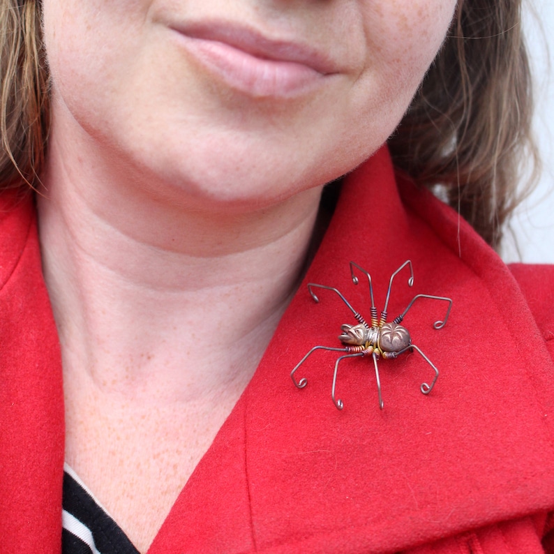 Large spider brooch pin | Etsy