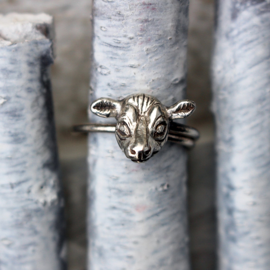 Sterling Silver Cow Ring - Etsy