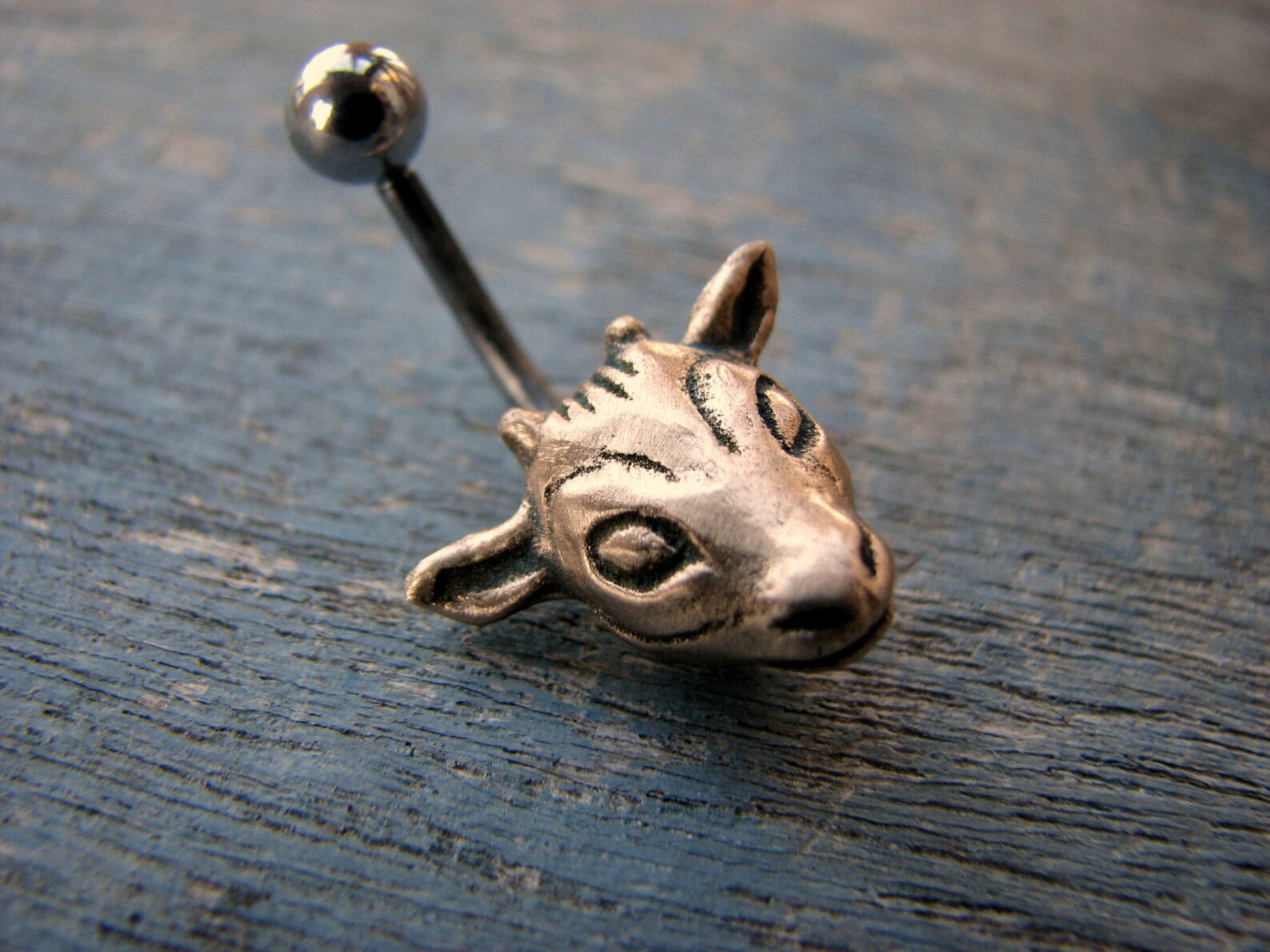 Goat Head Naval Piercing Jewelrytitanium or Surgical Steel | Etsy