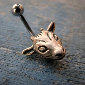 Goat Head Naval Piercing Jewelry,titanium or Surgical Steel Bar - Etsy