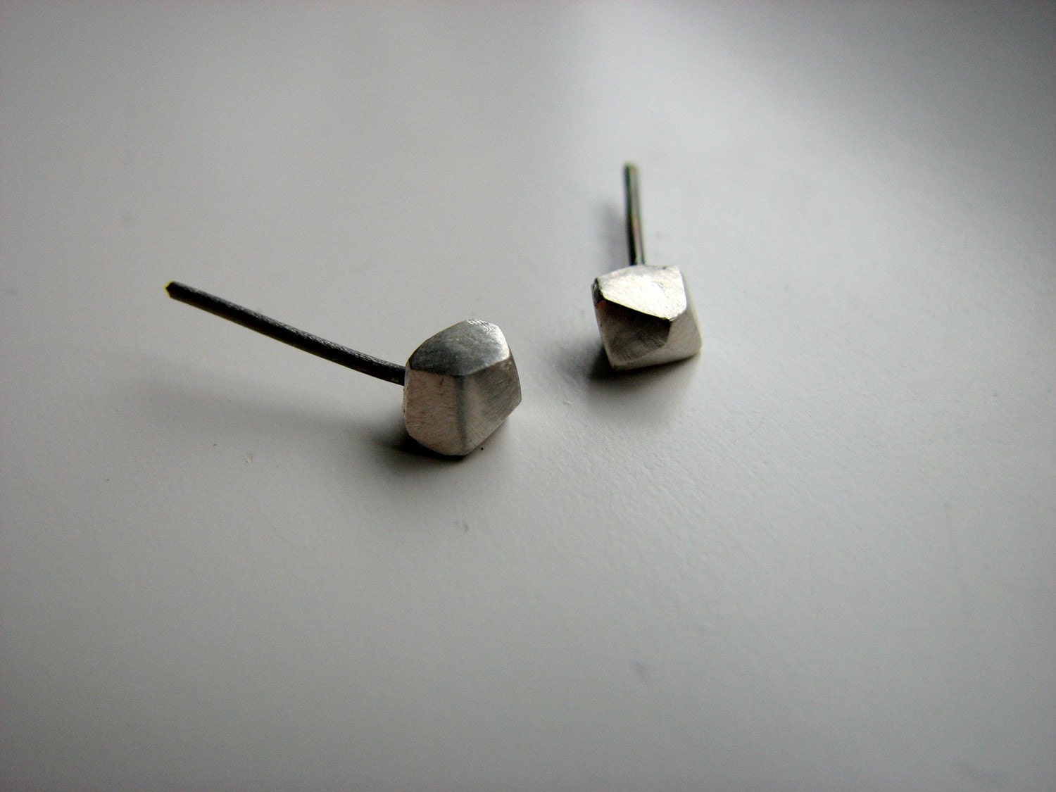 Facets Small Titanium Post Earrings | Etsy