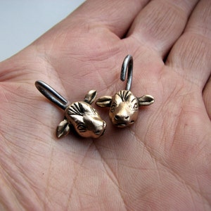 Cow Earrings for Stretched Piercings 14 Gauge 12 Gauge - Etsy