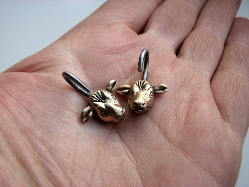 Cow Earrings for Stretched Piercings 14 Gauge 12 Gauge | Etsy