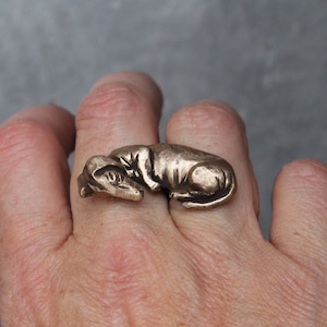 Wiener Dog Two Finger Ring - Etsy