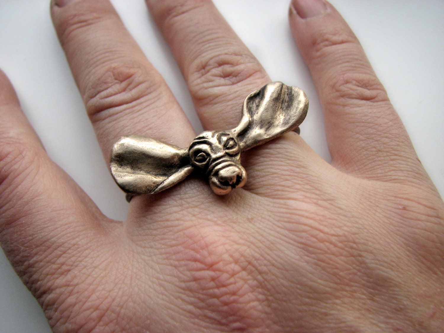 Basset Dog Two Finger Ring - Etsy