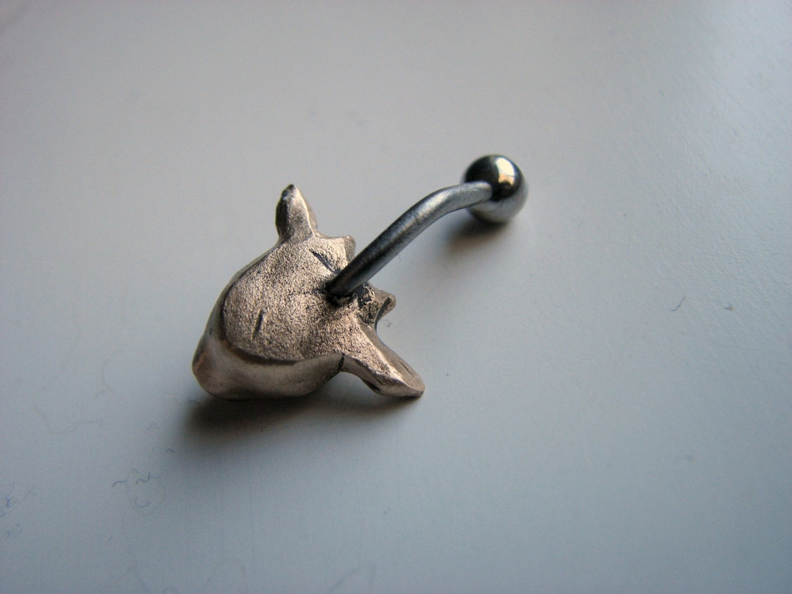 Goat Head Naval Piercing Jewelry,titanium or Surgical Steel Bar - Etsy