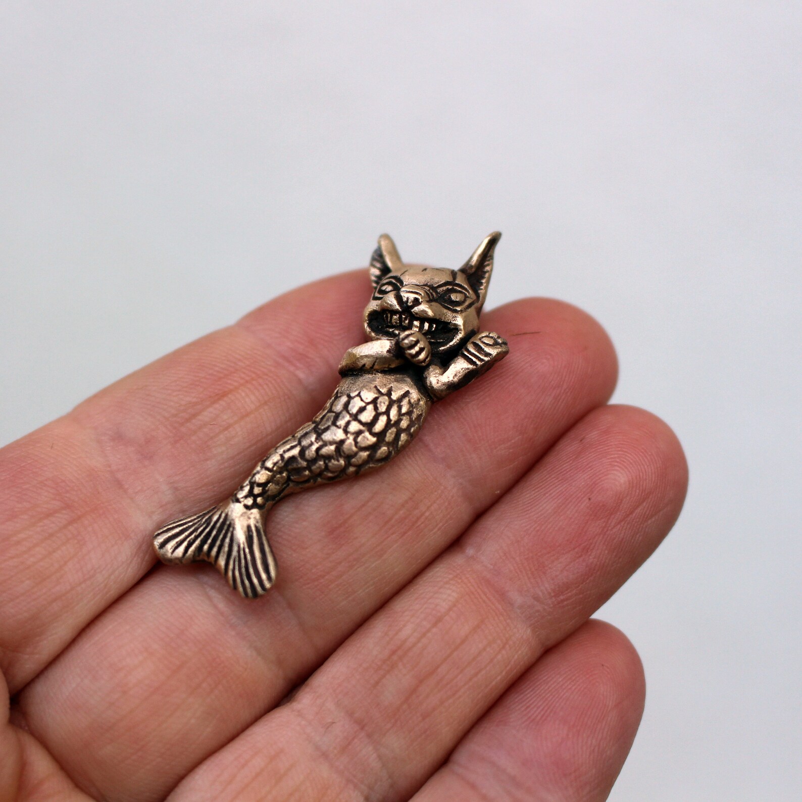 Mermaid Wild Cat Pendant - Etsy