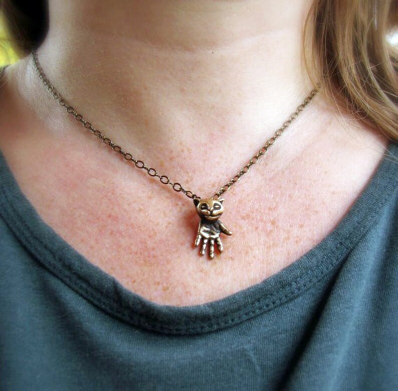 Cat creature pendant | Etsy