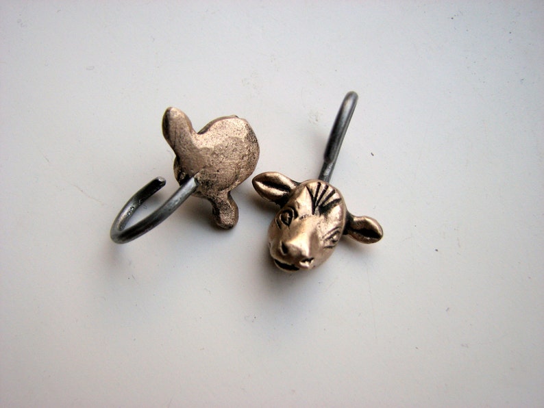 Cow Earrings for Stretched Piercings 14 Gauge 12 Gauge | Etsy