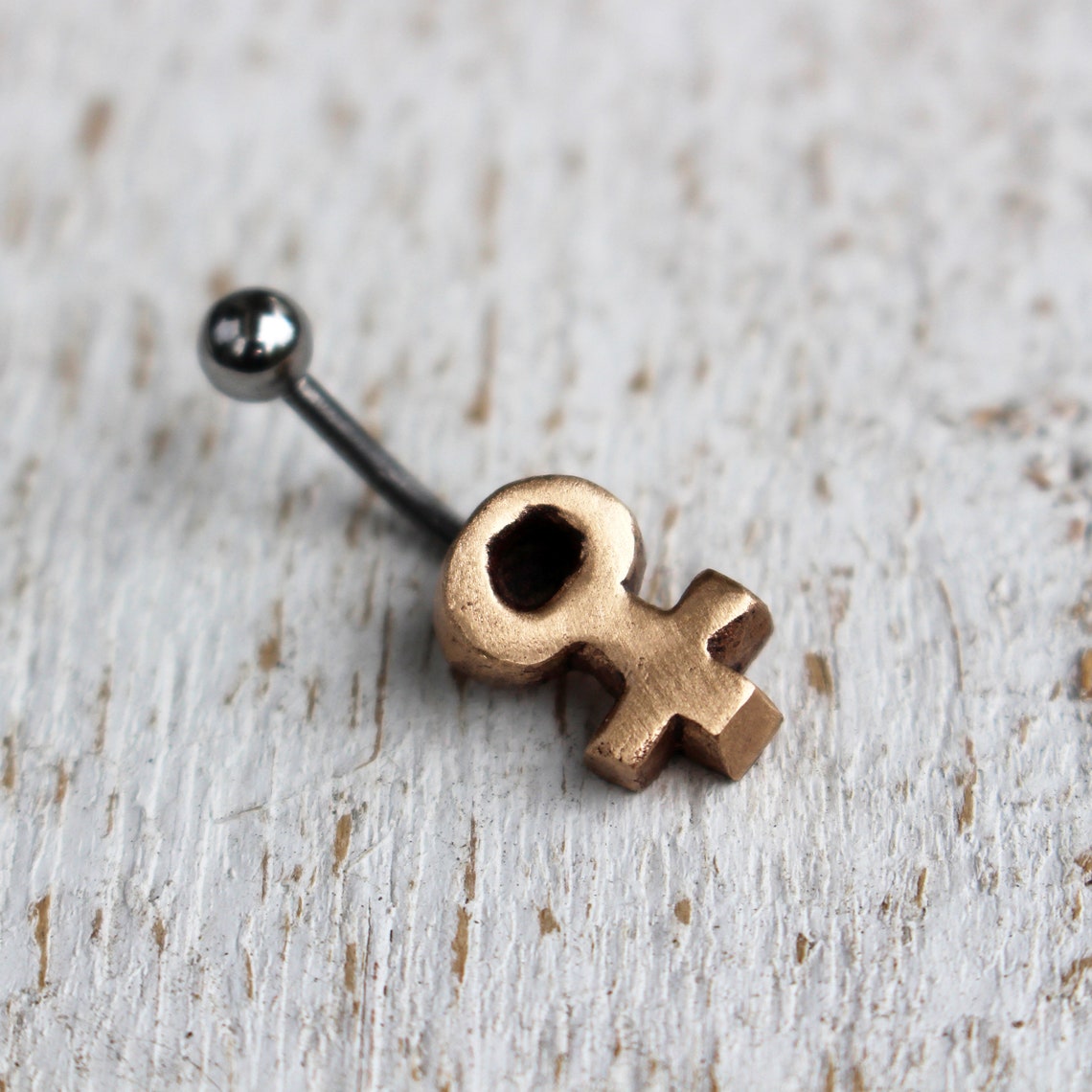 Venus Symbol Feminist Belly Button Ring, Titanium or Surgical Steel Bar ...