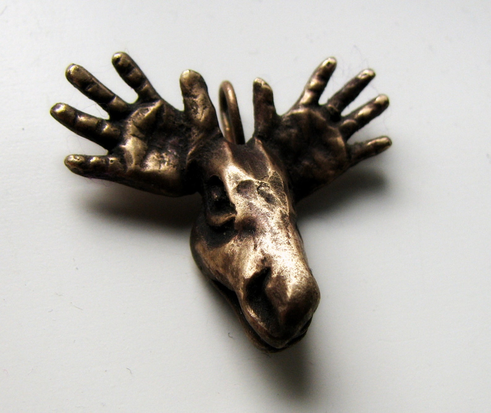 Moose Head Pendant Bronze Sculpture - Etsy