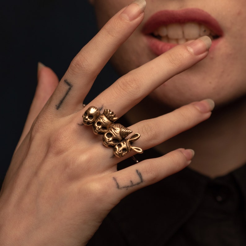 Statement Ring Skull Ring Knuckle Duster - Etsy